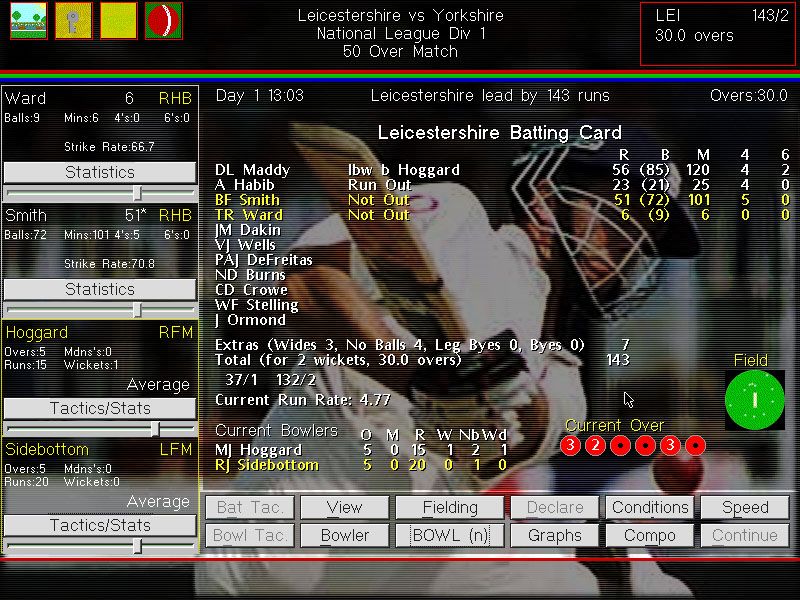 Michael Vaughan's Championship Cricket Manager screenshots - MobyGames