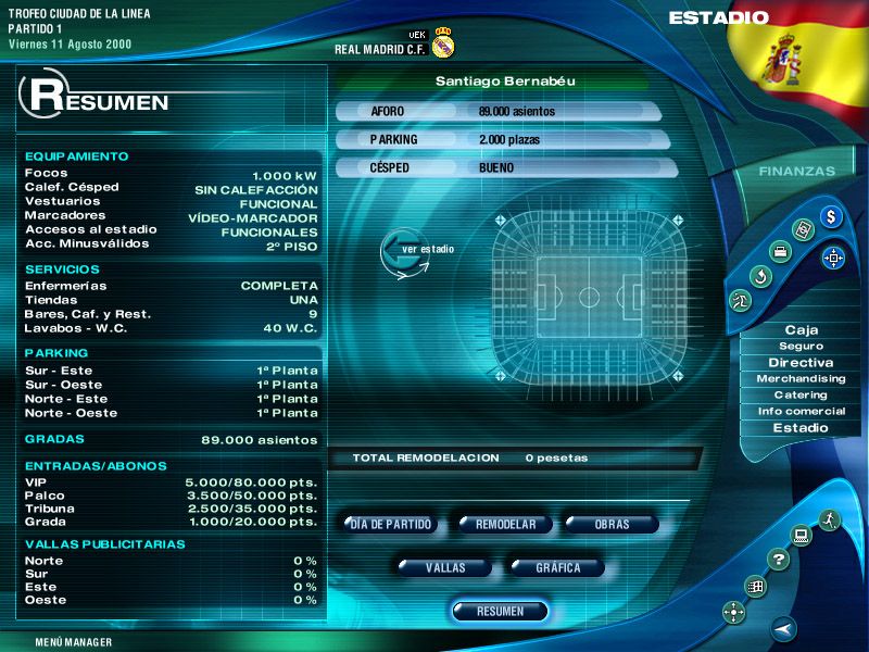 Screenshot of PC Fútbol 2001 (Windows, 2001) - MobyGames