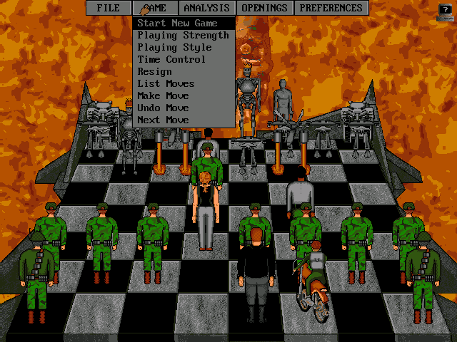 Screenshot of Terminator 2: Judgment Day - Chess Wars (DOS, 1993 ...