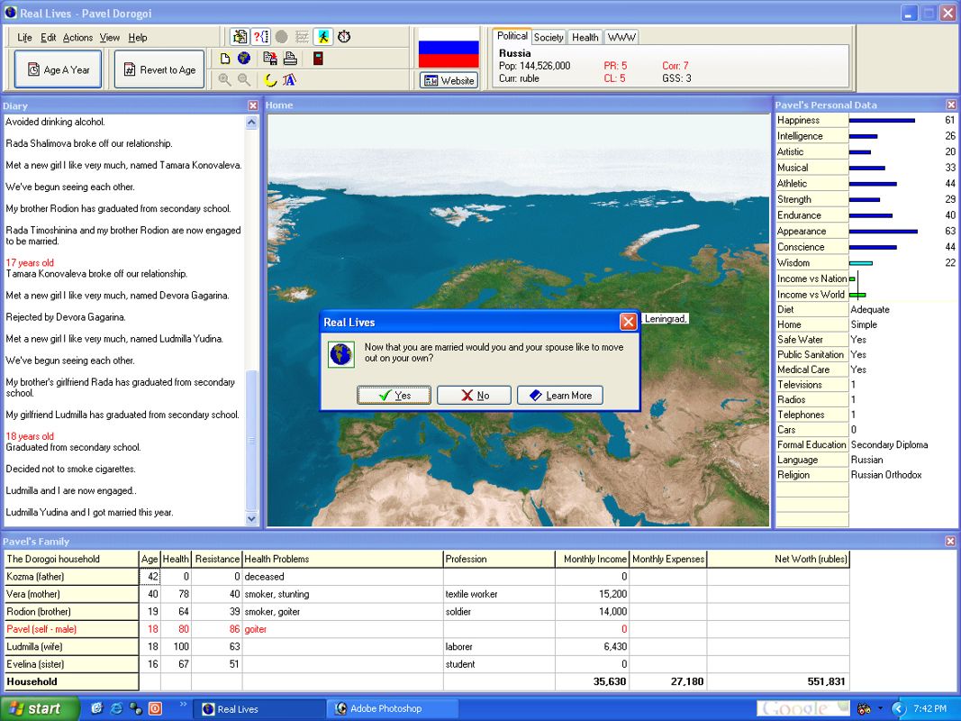 Screenshot of Real Lives (Windows, 2002) - MobyGames
