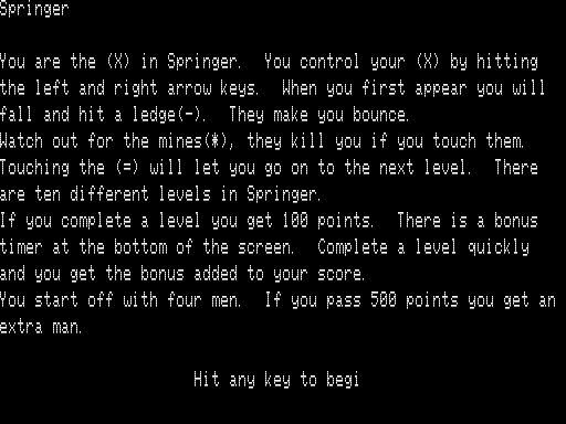 Springer (1983) - MobyGames