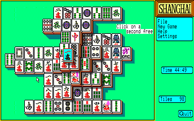 Screenshot of Shanghai (PC-88, 1986) - MobyGames