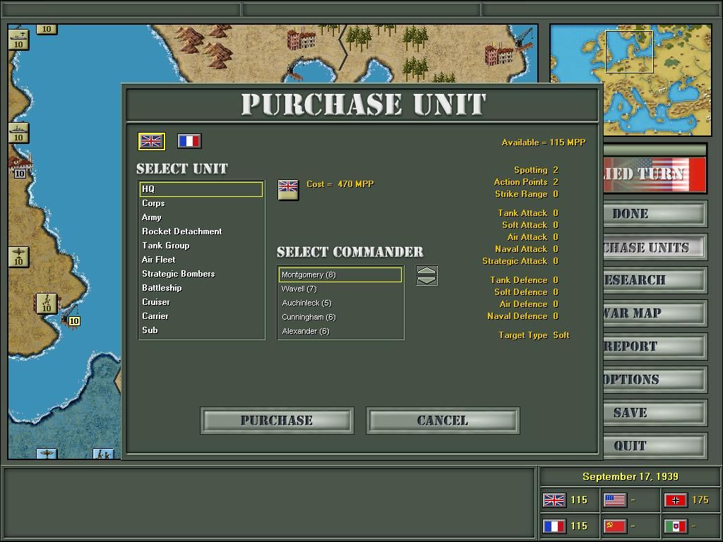 Screenshot of Strategic Command: European Theater (Windows, 2002) - MobyGames