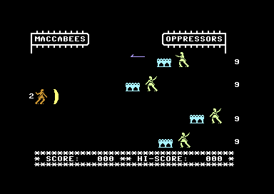Screenshot of Game of the Maccabees (Commodore 64, 1983) - MobyGames