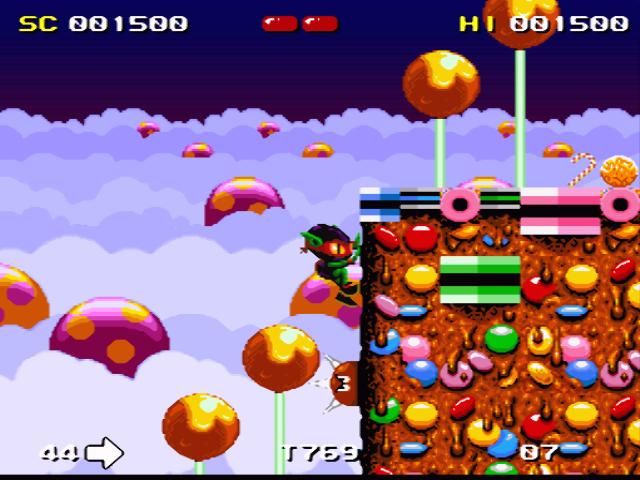 Screenshot of Zool (SNES, 1992) - MobyGames