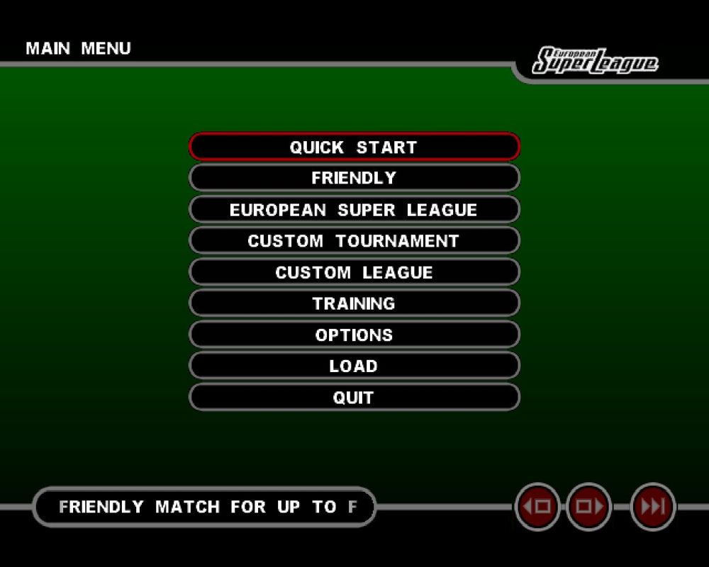 Screenshot of European Super League (Windows, 2001) - MobyGames