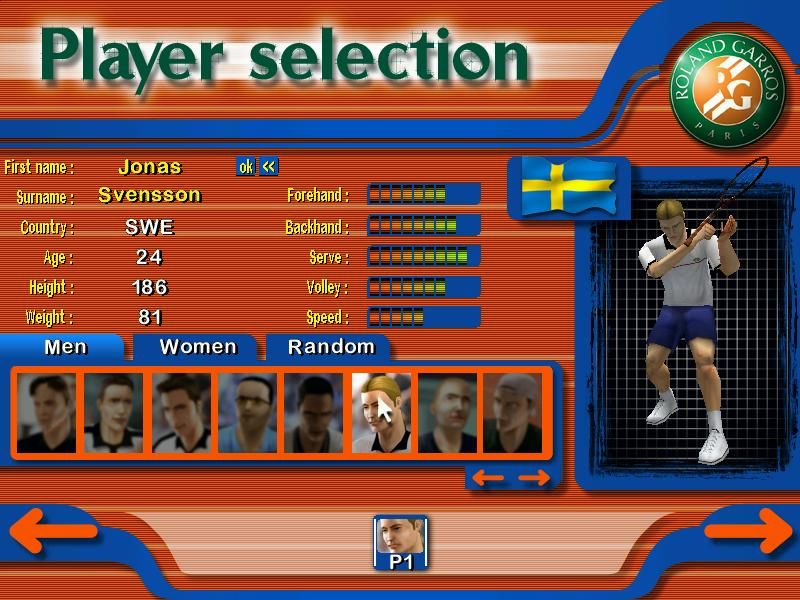 Screenshot of Roland Garros French Open 2001 (Windows, 2001) - MobyGames