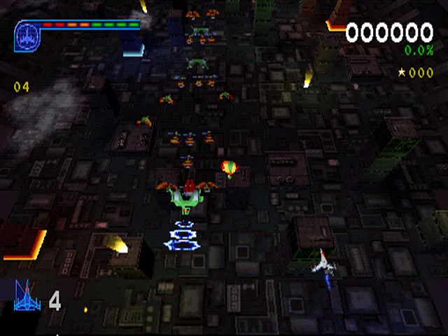Screenshot of Galaga: Destination Earth (PlayStation, 2000) - MobyGames