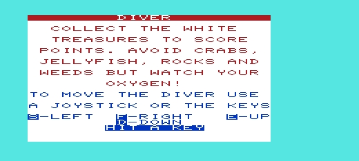 Screenshot of Moby Dick / Diver (VIC-20, 1984) - MobyGames