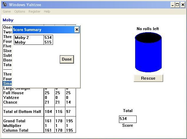 Screenshot of Windows Yahtzee (Windows 3.x, 1993) - MobyGames