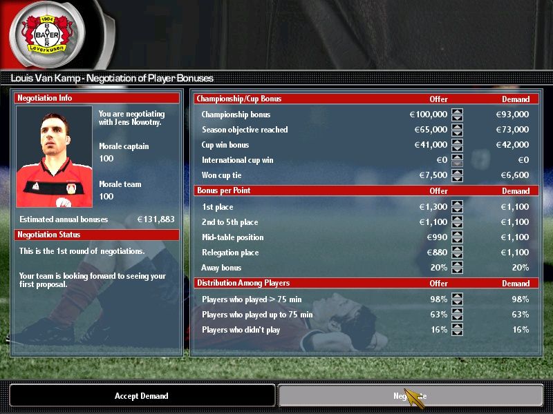 Screenshot of Total Club Manager 2004 (Windows, 2003) - MobyGames
