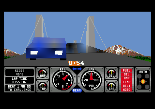 Screenshot of Hard Drivin' (Genesis, 1989) - MobyGames