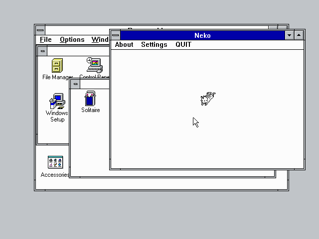 Screenshot of Neko (Windows 3.x, 1989) - MobyGames