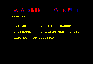 Screenshot of Amelie Minuit (Amstrad CPC, 1985) - MobyGames