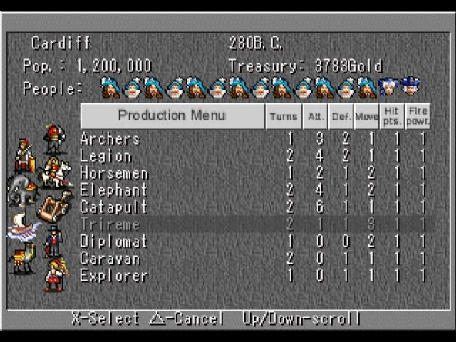 Screenshot of Sid Meier's Civilization II (PlayStation, 1996) - MobyGames