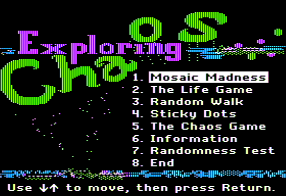 Screenshot of Exploring Chaos (Apple II, 1992) - MobyGames Screenshot of Exploring Chaos (Apple II, 1992) - MobyGames