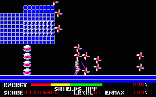 Screenshot of Thexder (TRS-80 CoCo, 1985) - MobyGames