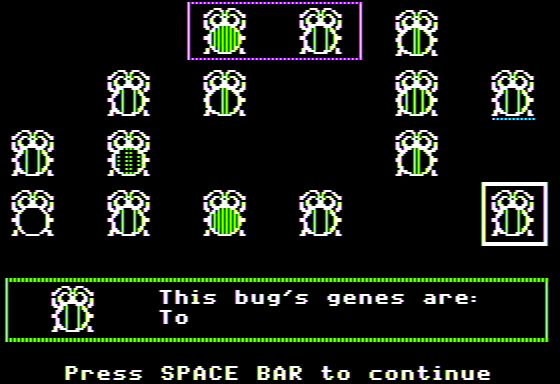 Screenshot of Invisible Bugs (Apple II, 1989) - MobyGames