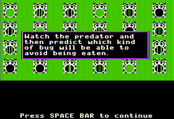 Screenshot of Invisible Bugs (Apple II, 1989) - MobyGames