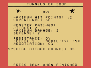 Screenshot of Tunnels of Doom (TI-99/4A, 1982) - MobyGames