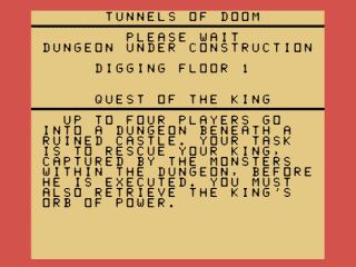 Screenshot of Tunnels of Doom (TI-99/4A, 1982) - MobyGames
