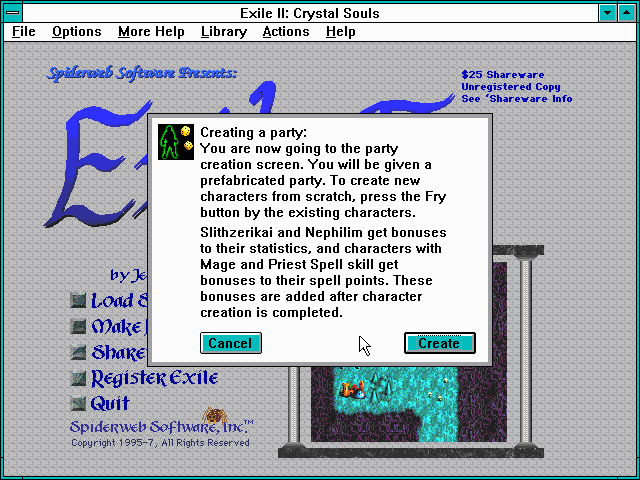 Screenshot of Exile II: Crystal Souls (Windows 16-bit, 1995) - MobyGames