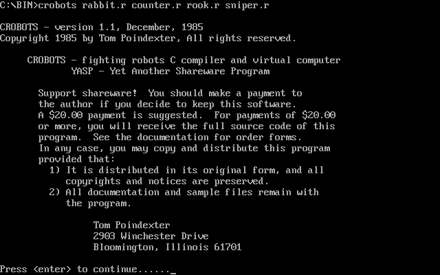 CROBOTS (1985) - MobyGames