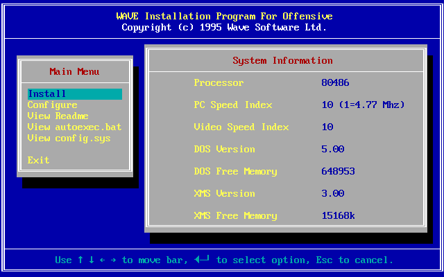 Screenshot of Offensive (DOS, 1996) - MobyGames