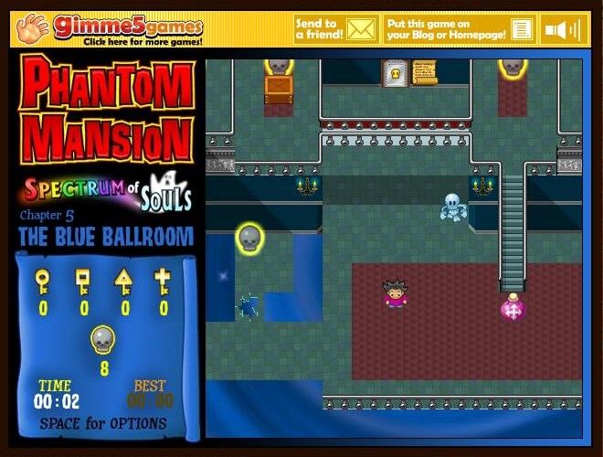 Screenshot of Phantom Mansion: Spectrum of Souls - Chapter 5: The Blue Ballroom (Browser, 2008 ...