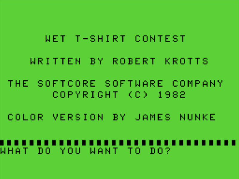 Screenshot Of Wet T Shirt Contest Trs 80 Coco 1982 Mobygames