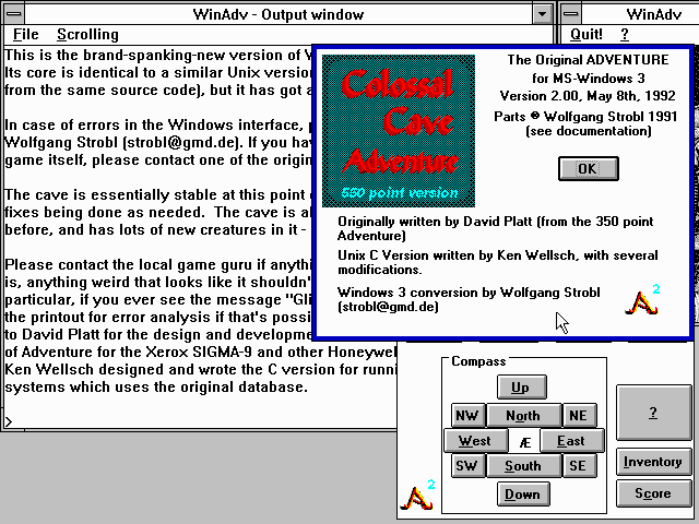 Screenshot of WinAdv (Windows 16-bit, 1992) - MobyGames