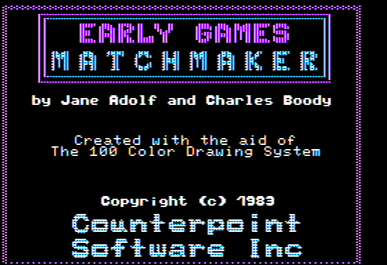 Early Games: Matchmaker Attributes, Tech Specs, Ratings - MobyGames