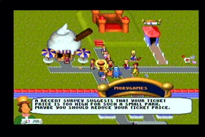 Screenshot of Theme Park (Jaguar, 1994) - MobyGames
