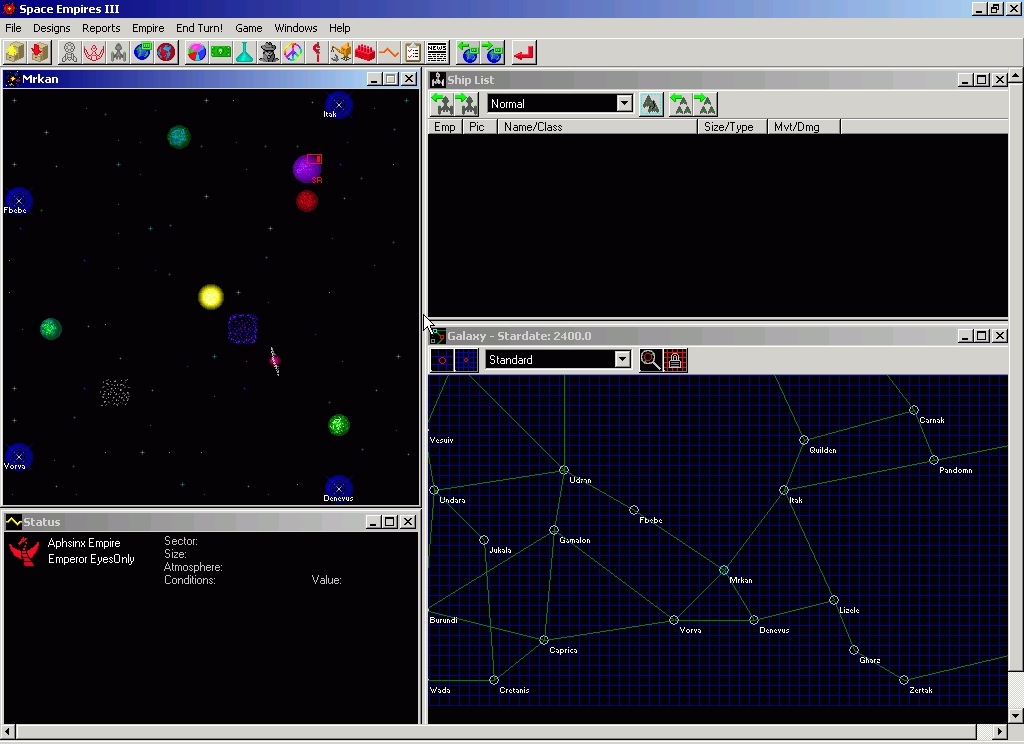Screenshot of Space Empires III (Windows, 1997) - MobyGames