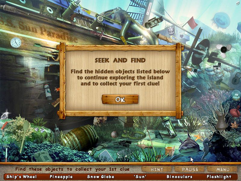 Screenshot of Mystery Solitaire: Secret Island (Windows, 2006) - MobyGames