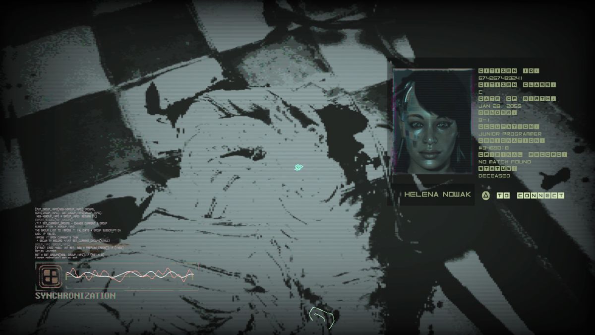 Screenshot of >observer_ (PlayStation 4, 2017) - MobyGames