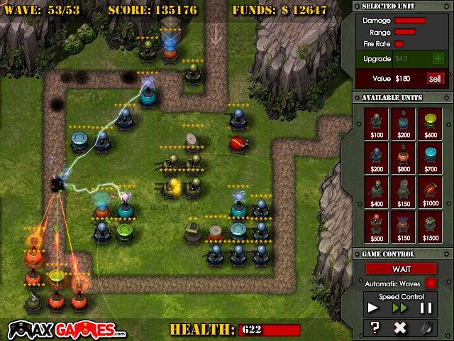 Screenshot of Frontline Defense: First Assault (Browser, 2009) - MobyGames