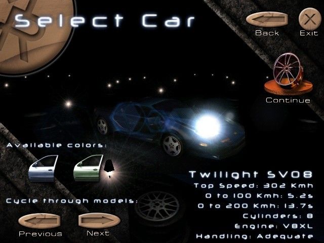 Screenshot of Midnight Racing (Windows, 1999) - MobyGames