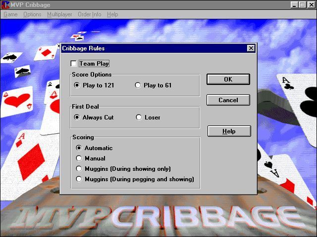 Screenshot of MVP Cribbage Deluxe (Windows, 1997) - MobyGames