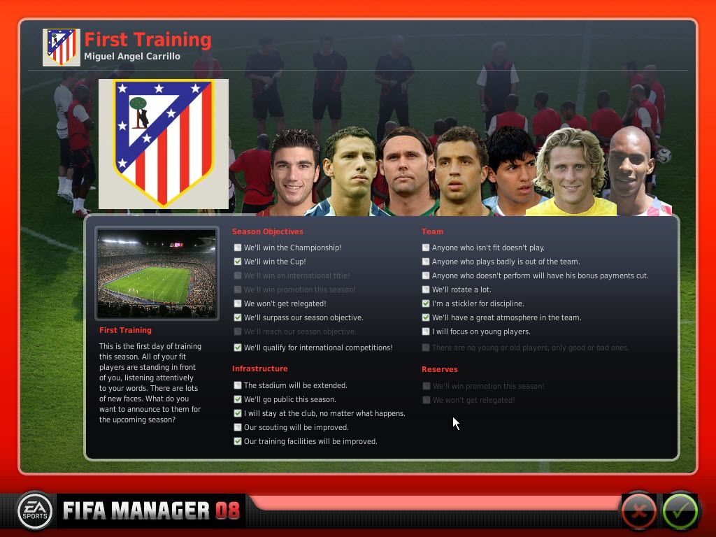 Screenshot of FIFA Manager 08 (Windows, 2007) - MobyGames