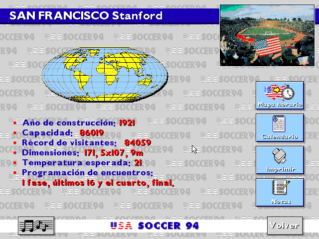 Screenshot of USA Soccer '94 (DOS, 1994) - MobyGames