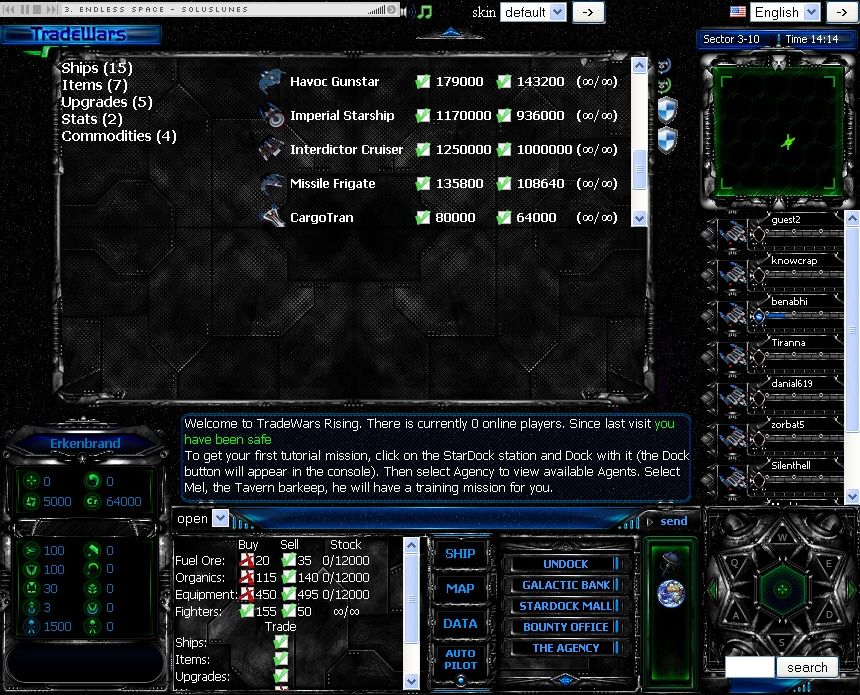 Screenshot of TradeWars: Rising (Browser, 2009) - MobyGames