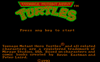 Screenshot of Teenage Mutant Ninja Turtles (DOS, 1989) - MobyGames