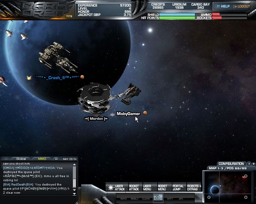Screenshot of Dark Orbit (Browser, 2006) - MobyGames
