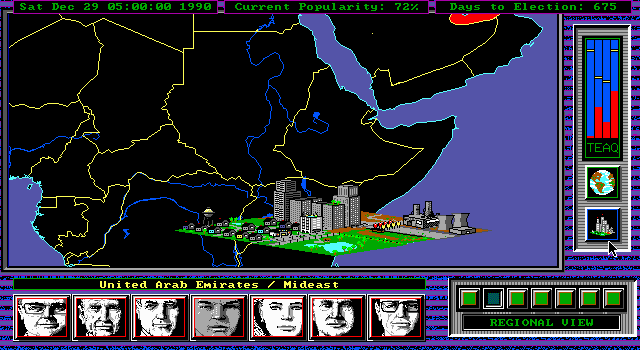 Screenshot of Shadow President (DOS, 1993) - MobyGames