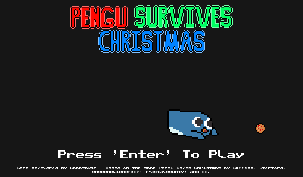 Screenshot of Pengu Survives Christmas (Browser, 2023) - MobyGames