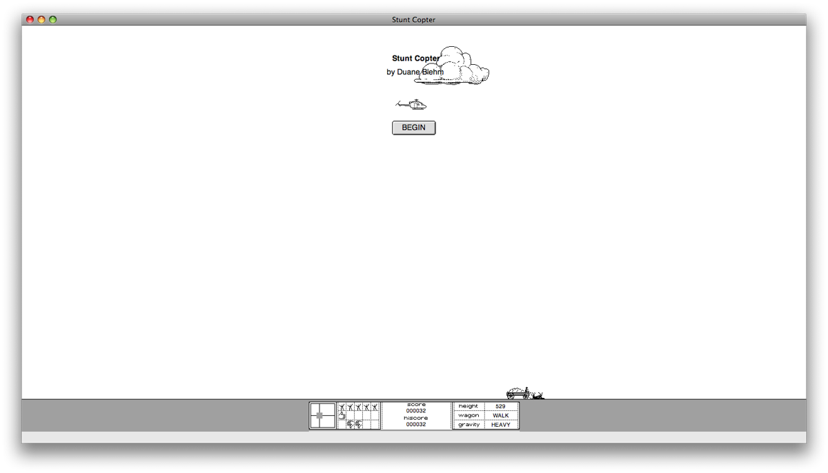 Screenshot of StuntCopter (Macintosh, 1986) - MobyGames