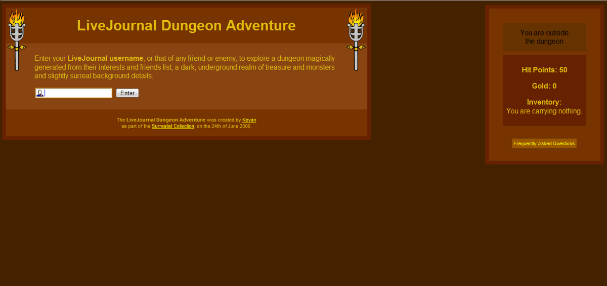 LiveJournal Dungeon Adventure (2006) - MobyGames