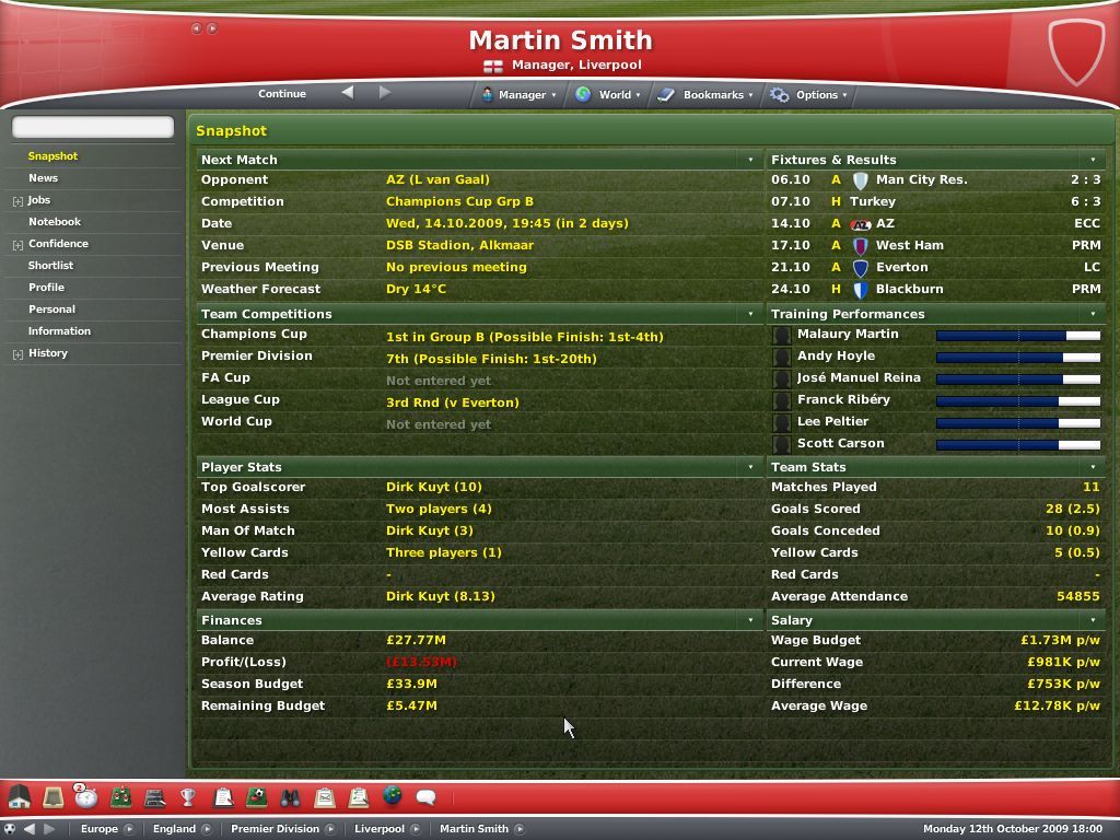 Screenshot of Worldwide Soccer Manager 2007 (Windows, 2006) - MobyGames