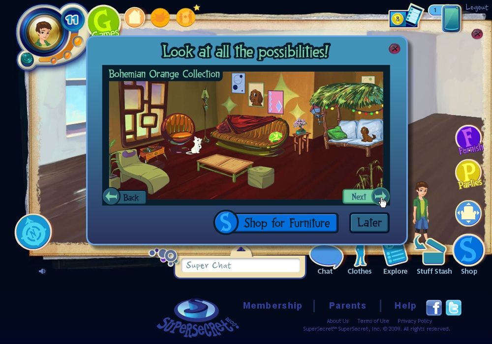 Screenshot of SuperSecret (Browser, 2009) - MobyGames